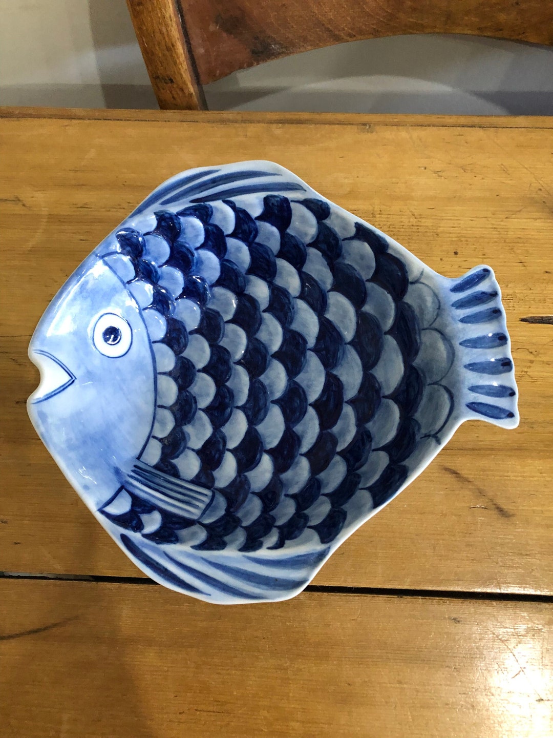 Blue Parlane Fish Shaped Serving Bowl - Etsy