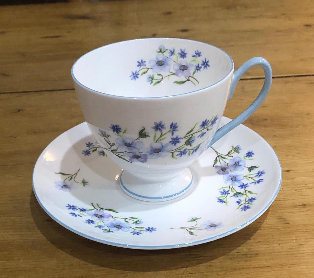 Shelley Blue Rock Cup and Saucer and Mismatched Richmond Plate - Etsy