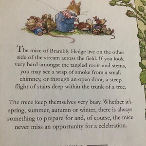 Set of Four Brambly Hedge Story Books, Spring, Summer, Autumn and ...