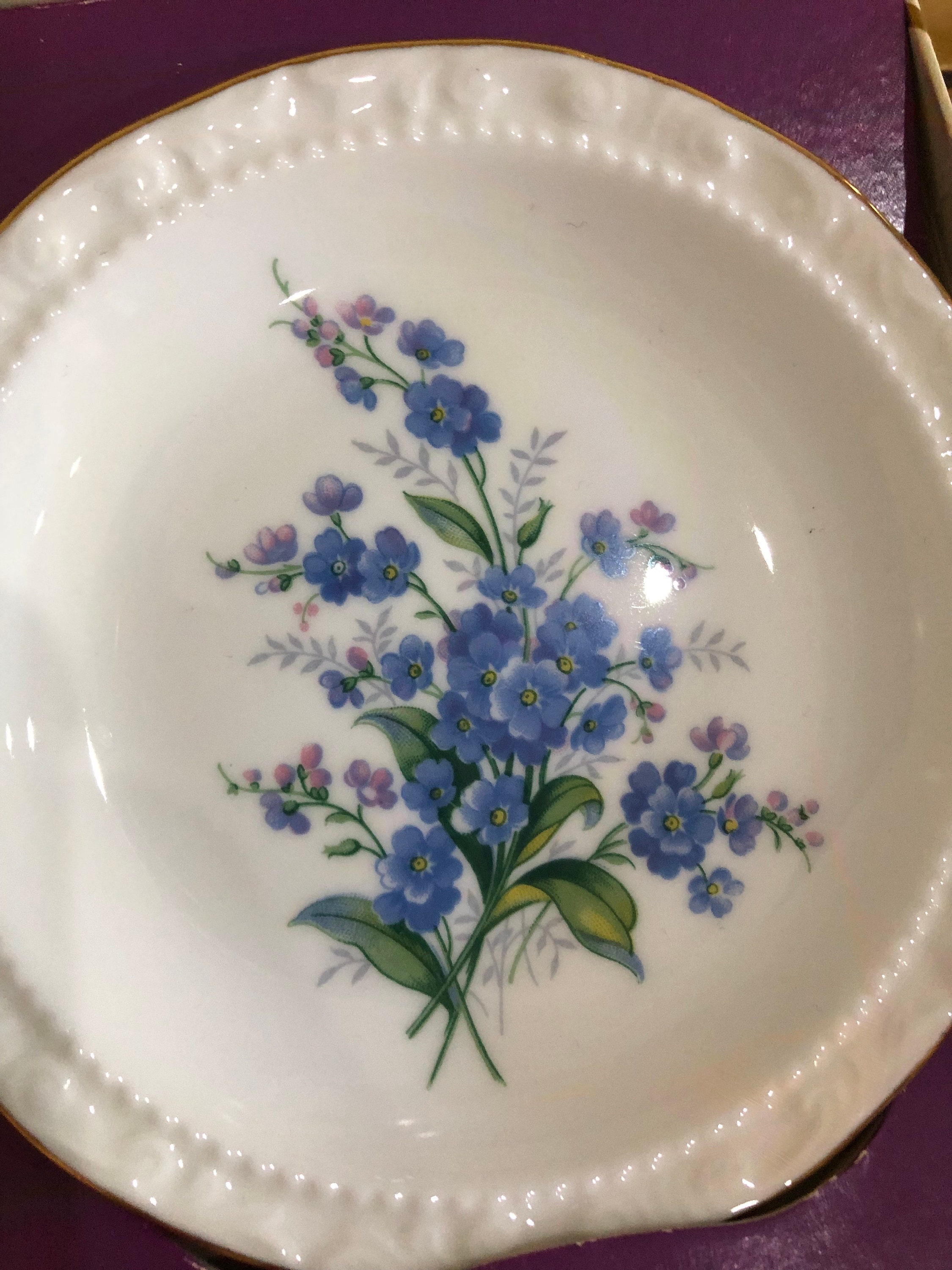 Pair of Royal Albert, Forget-me-not, Coasters / Pin Trays - Etsy