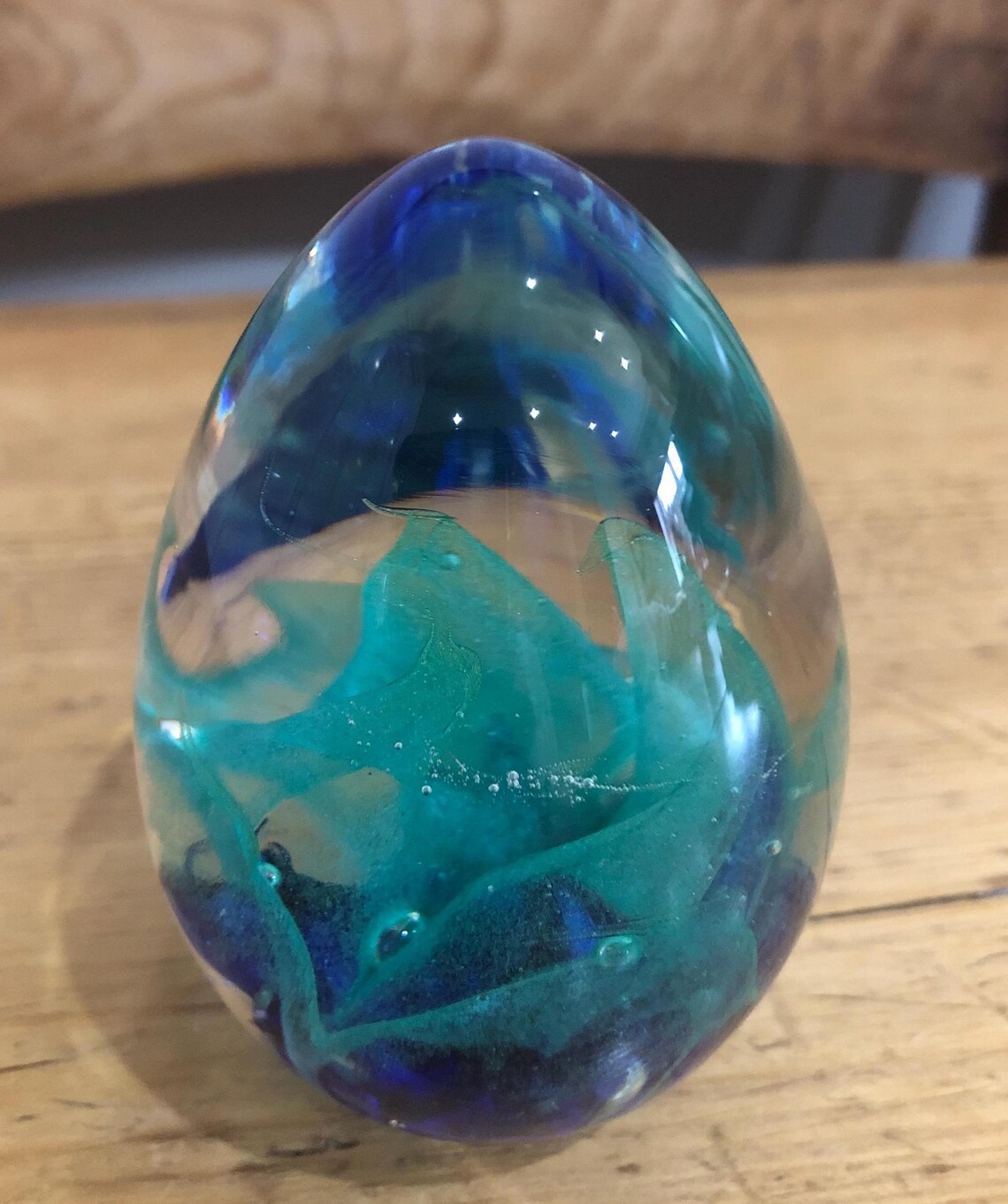 Vines Studio Art Glass Small Conical Egg Shaped Paperweight - Etsy
