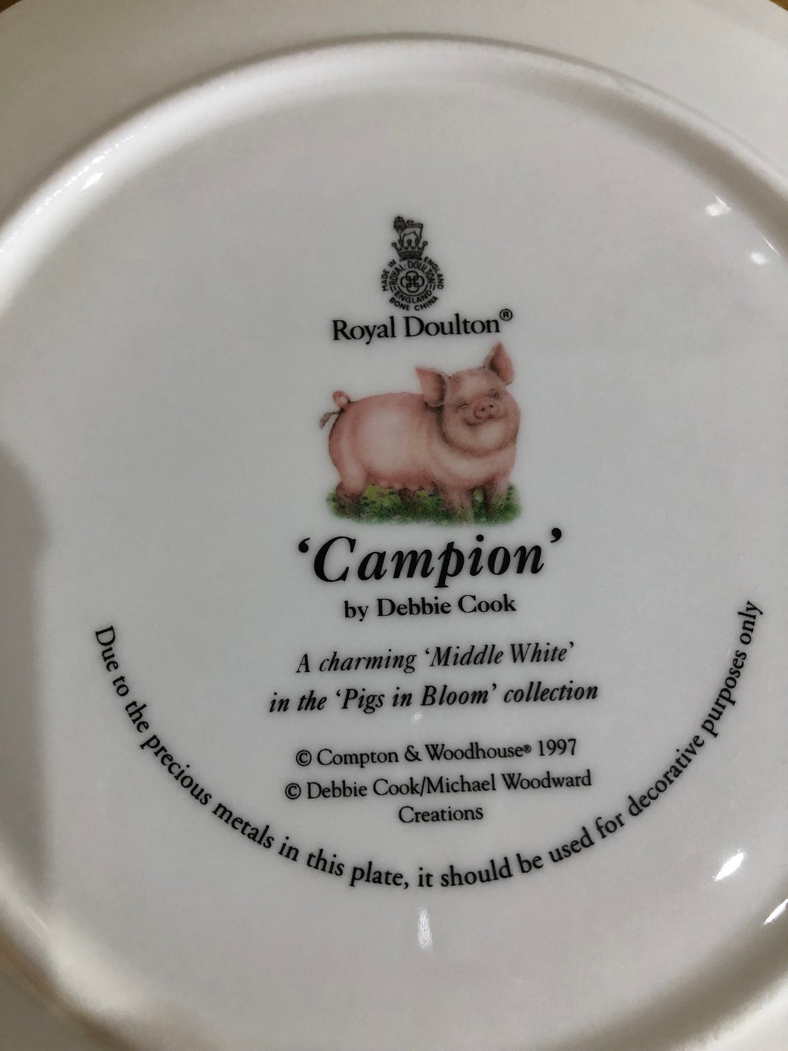 Royal Doulton Pigs in Bloom, Campion, Collectible Plate - Etsy
