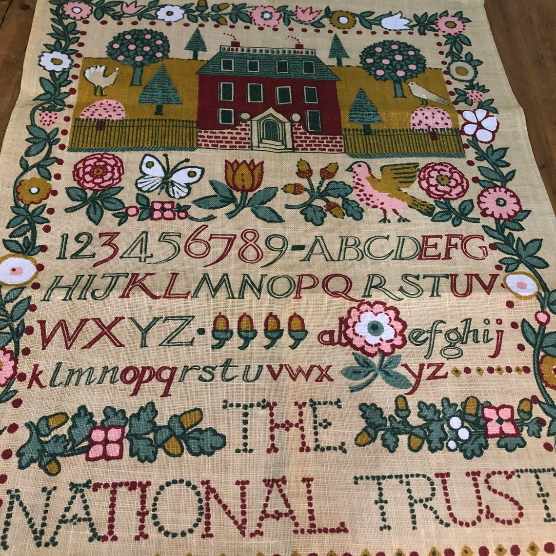 Pat Albeck National Trust Sampler Tea Towel / Glass Cloth - Etsy