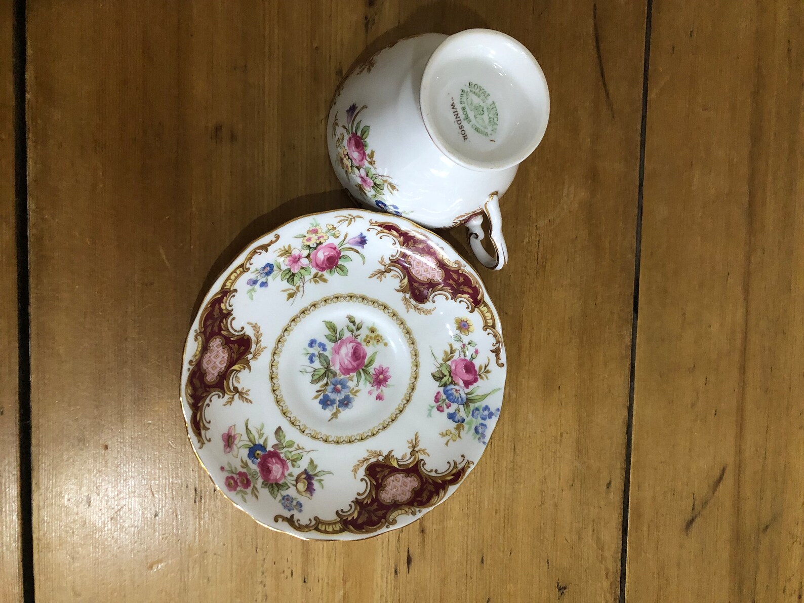 Tuscan Windsor Pattern Cup and Saucer - Etsy