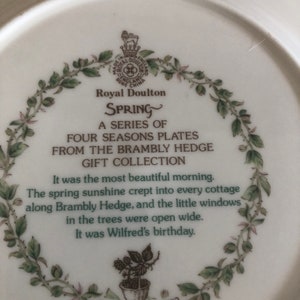 Brambly Hedge Spring Plate From the Four Seasons Gift Collection - Etsy