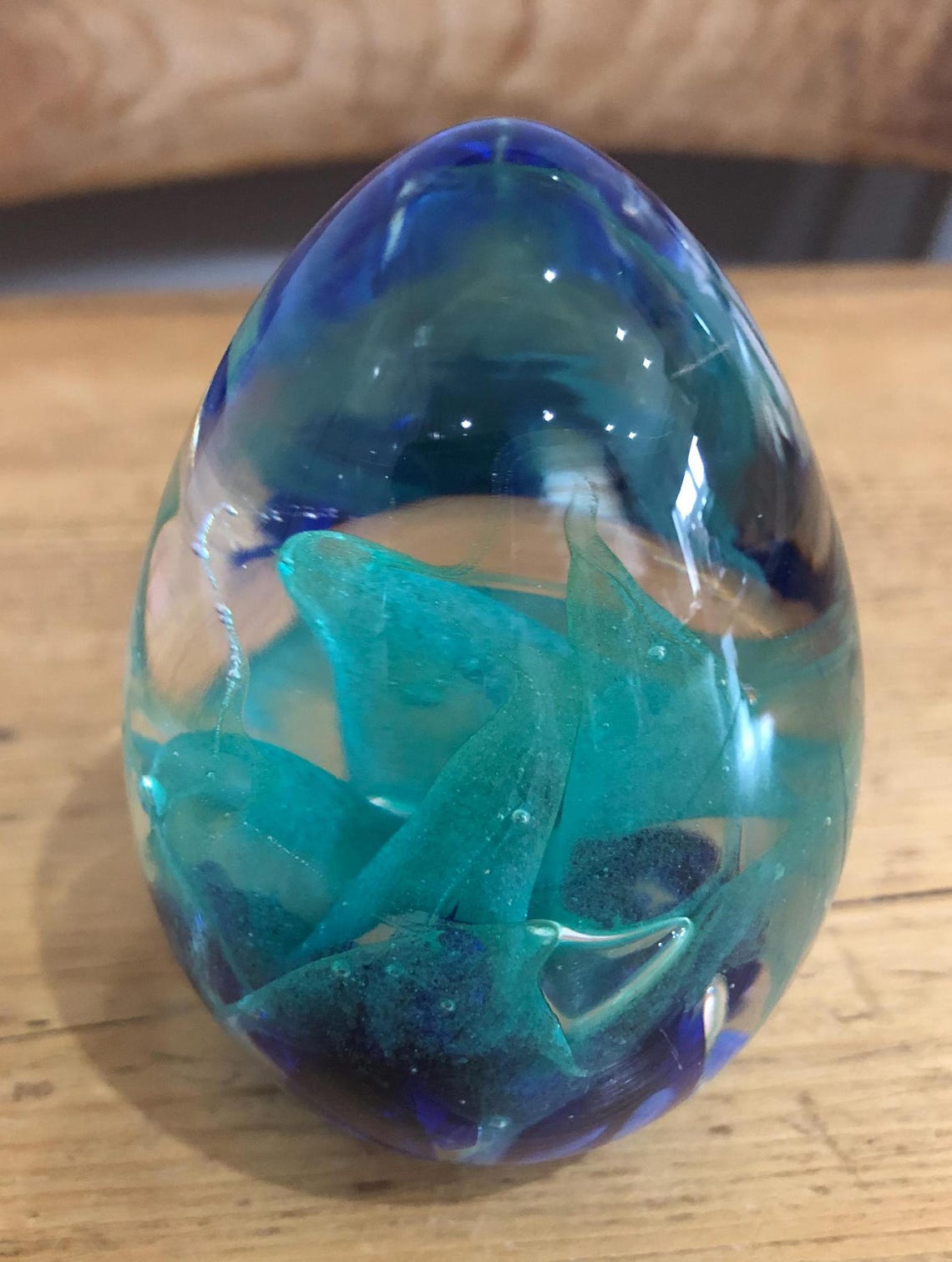 Vines Studio Art Glass Small Conical Egg Shaped Paperweight - Etsy