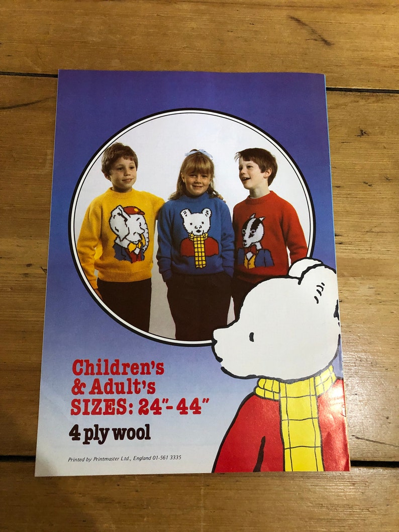 Rupert Bear 4 Ply Knitting Pattern for a Child's or Adult's Sweater - Etsy