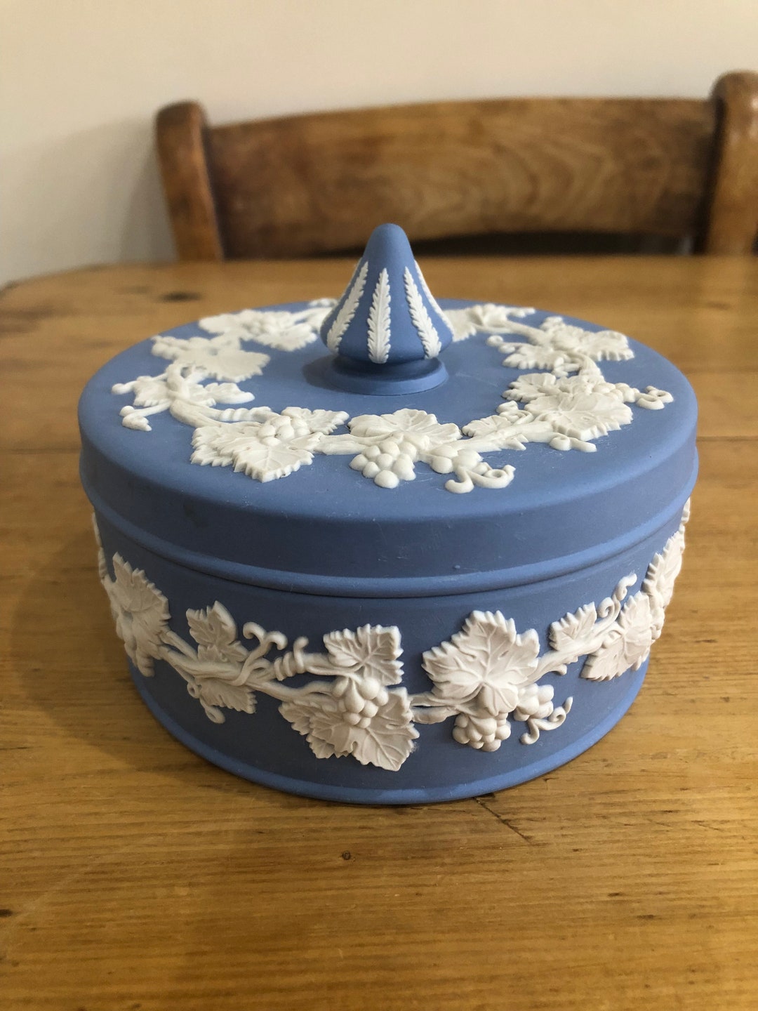 Large Wedgwood Blue Jasperware Lidded Trinket Box / Powder Pot - Etsy