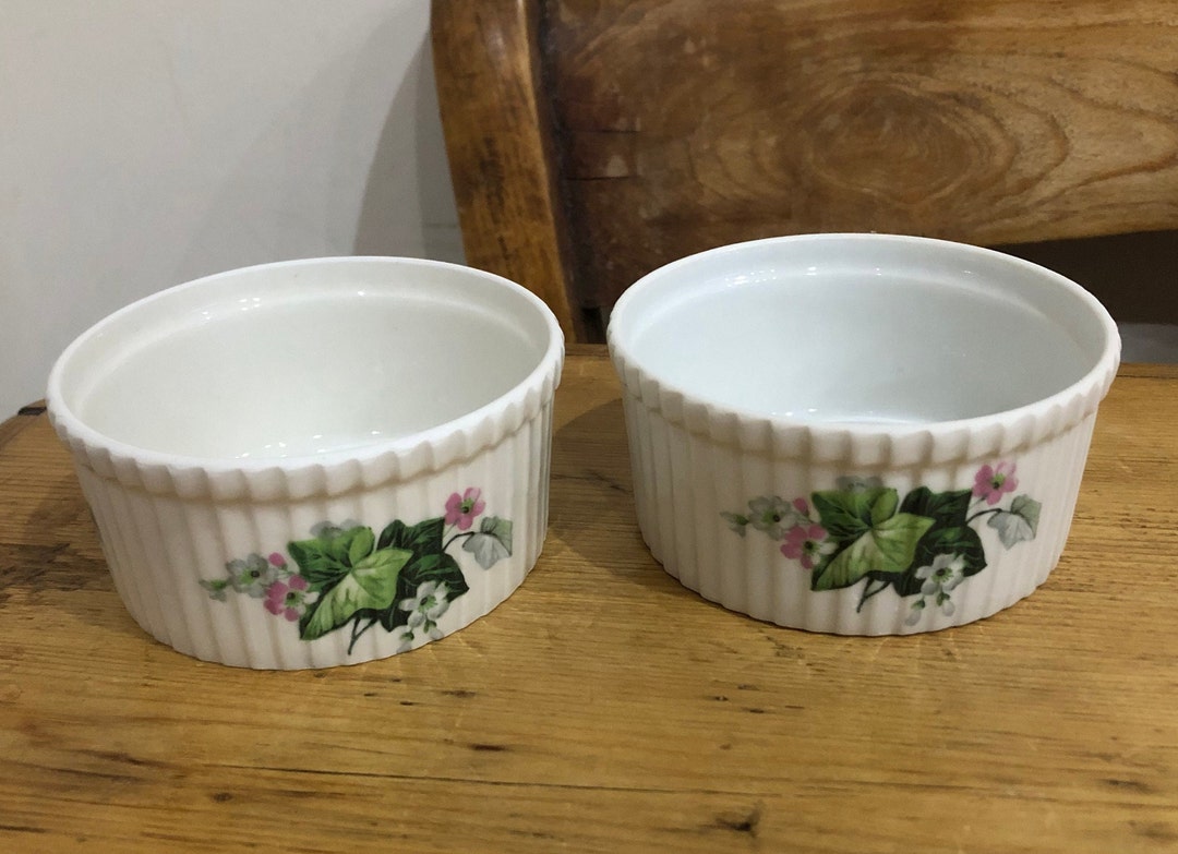 Pair of Apilco Porcelain Floral Pattern Ramekins - Etsy