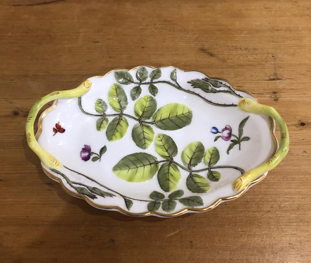Royal Worcester Blind Earl Oval Trinket / Sweet Dish, Gold Edge With ...