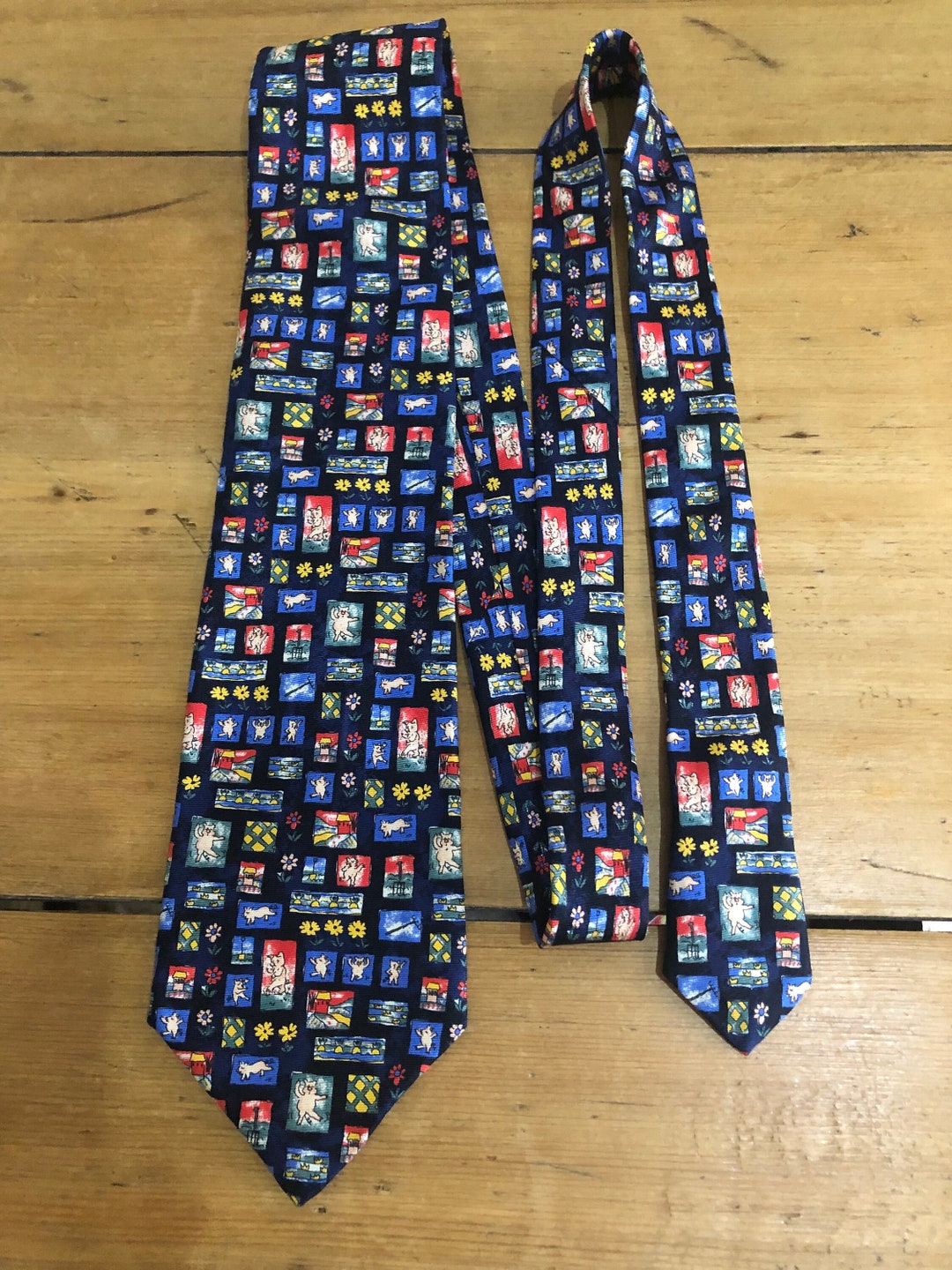 David Moss Pig Theme Silk Tie - Etsy