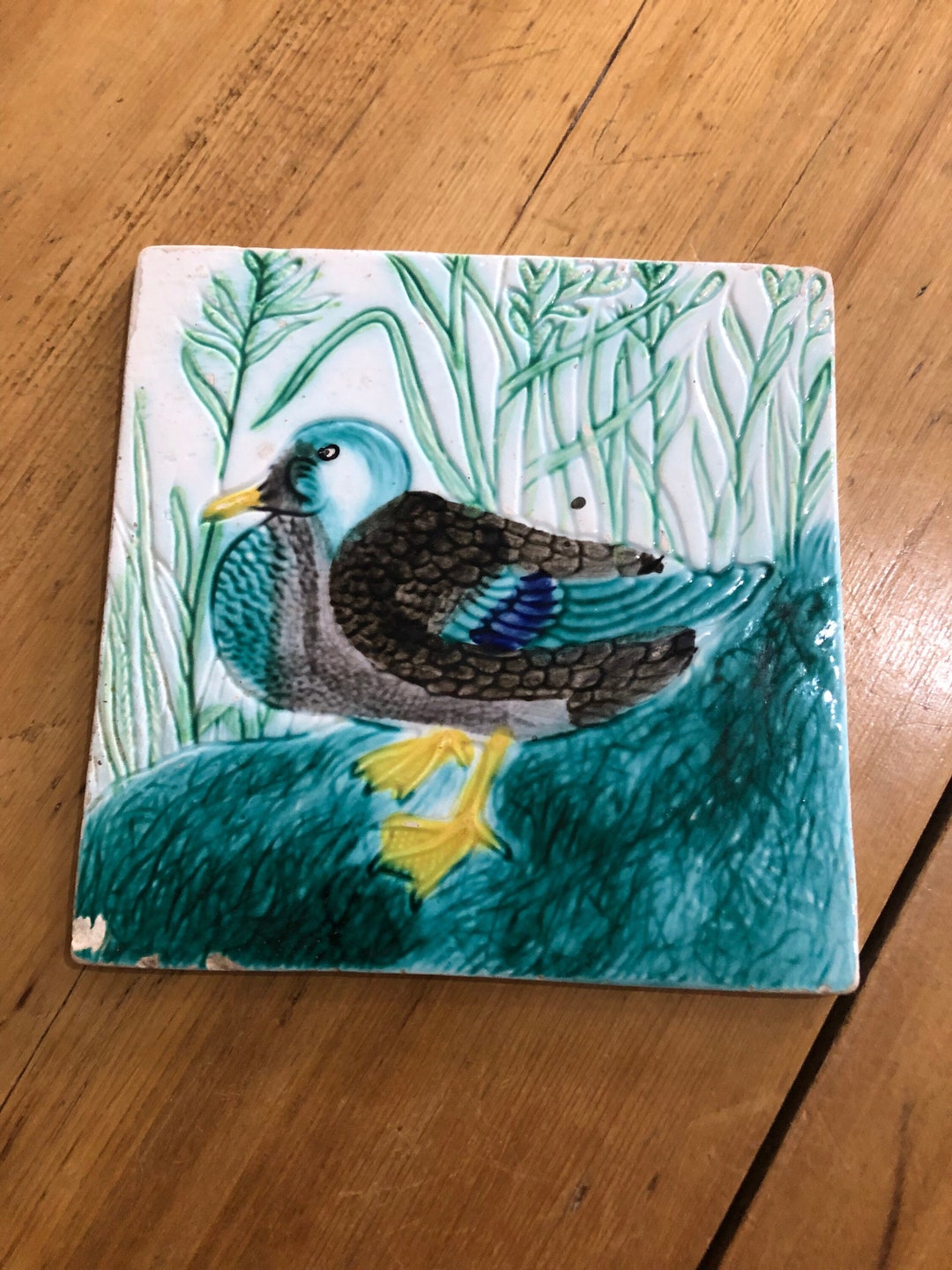 German Majolica Duck Ceramic Tile - Etsy