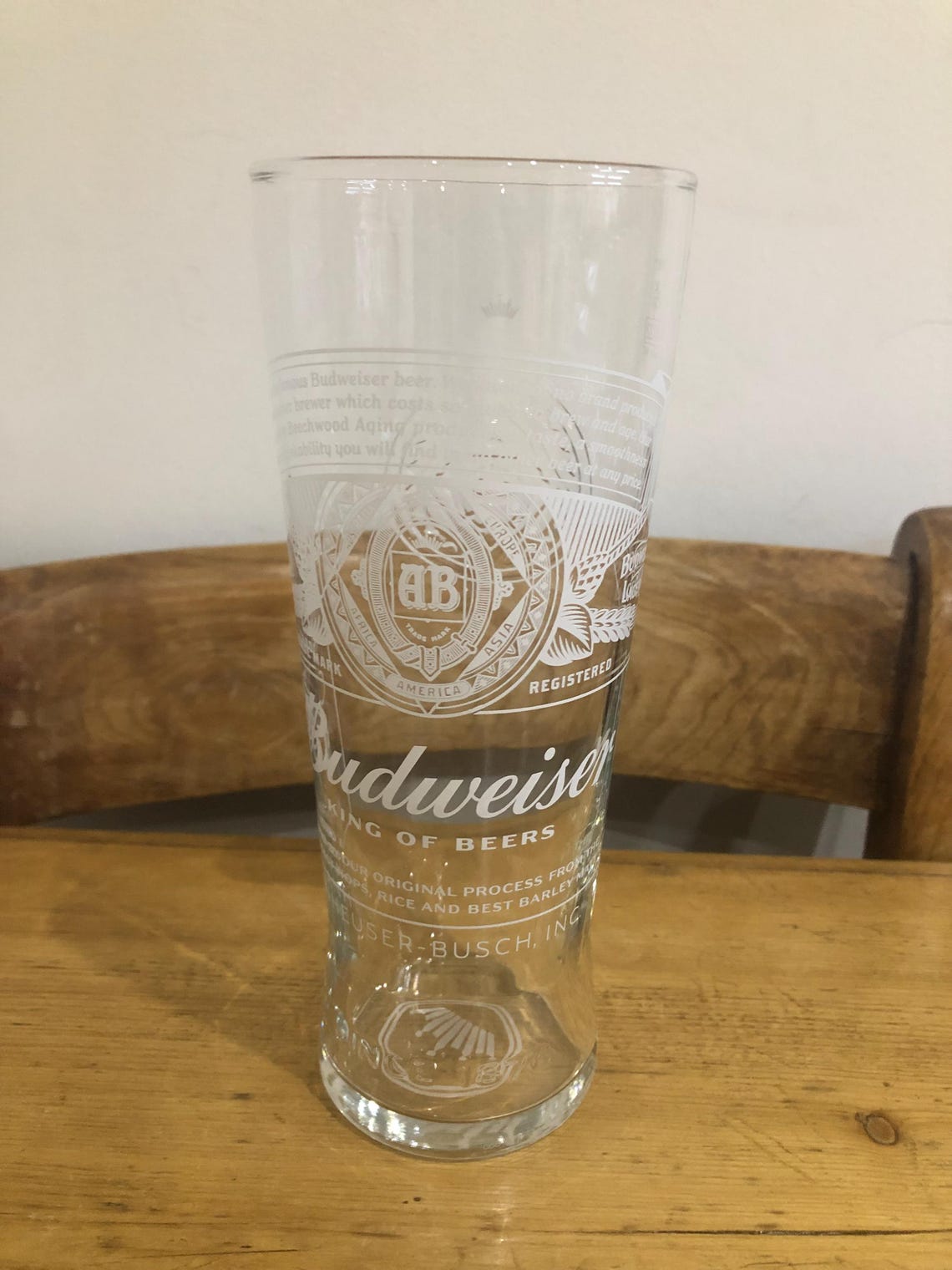 Budweiser Lager Beer Tall Pint Glass - Etsy
