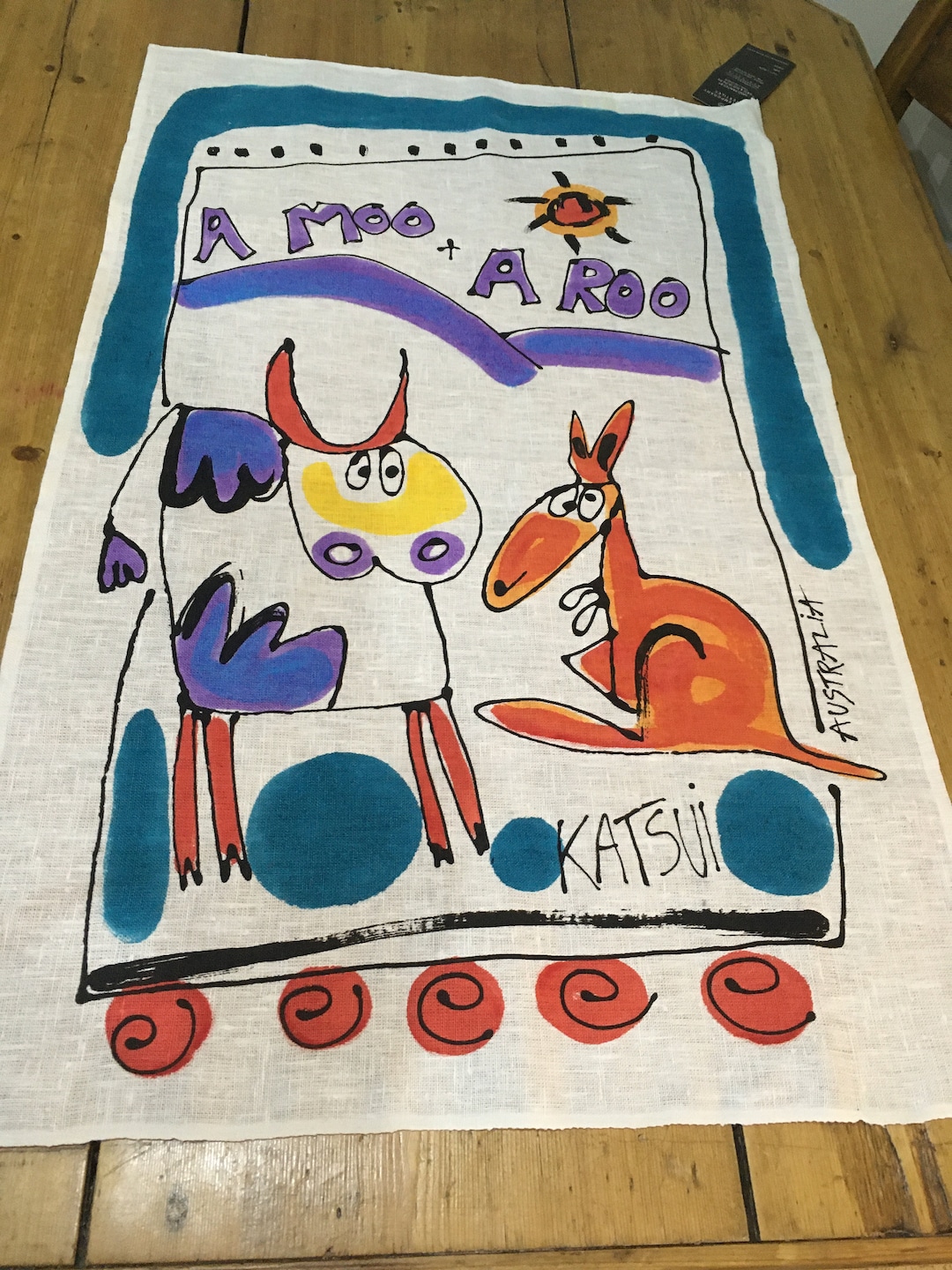 Katsui Australian Moo and a Roo Souvenir Tea Towel - Etsy