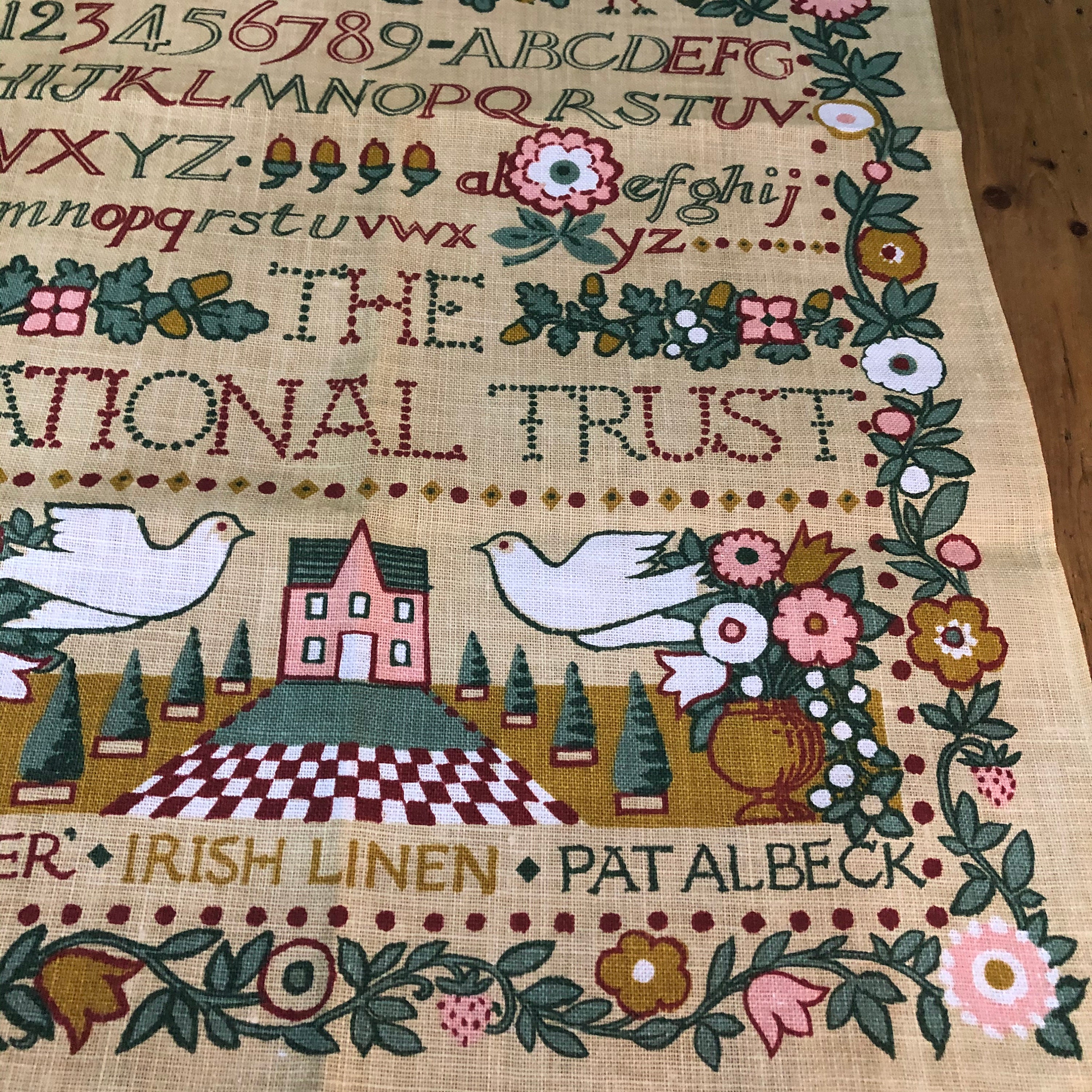 Pat Albeck National Trust Sampler Tea Towel / Glass Cloth - Etsy