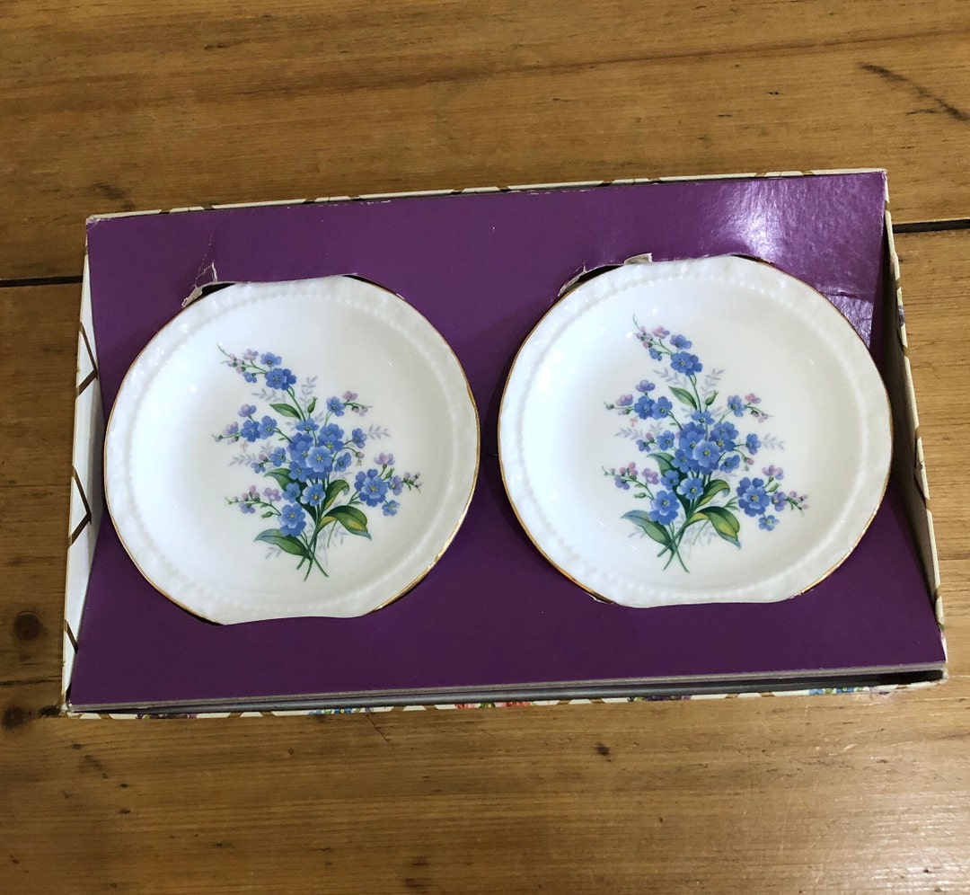 Pair of Royal Albert, Forget-me-not, Coasters / Pin Trays - Etsy