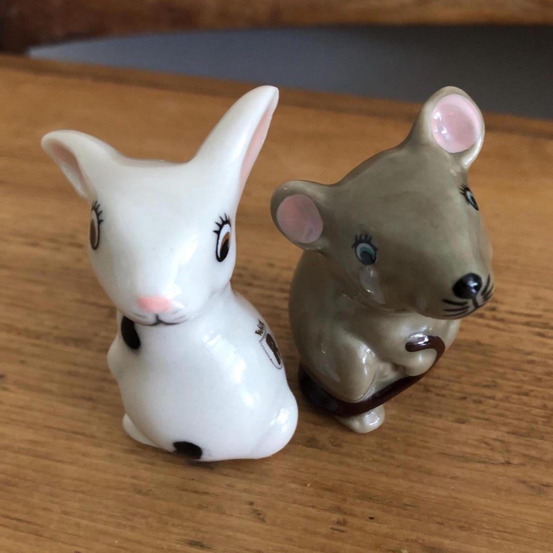 Vintage Wade Pocket Pals Bounce the Rabbit and Cheesy the Mouse - Etsy