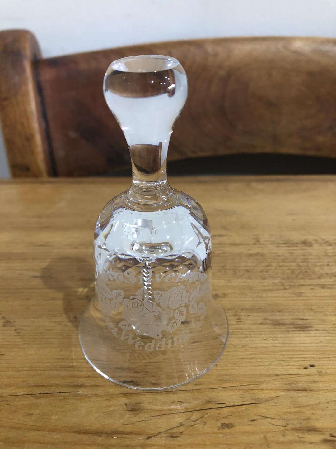Edinburgh Crystal Silver Wedding Cut Glass Bell - Etsy