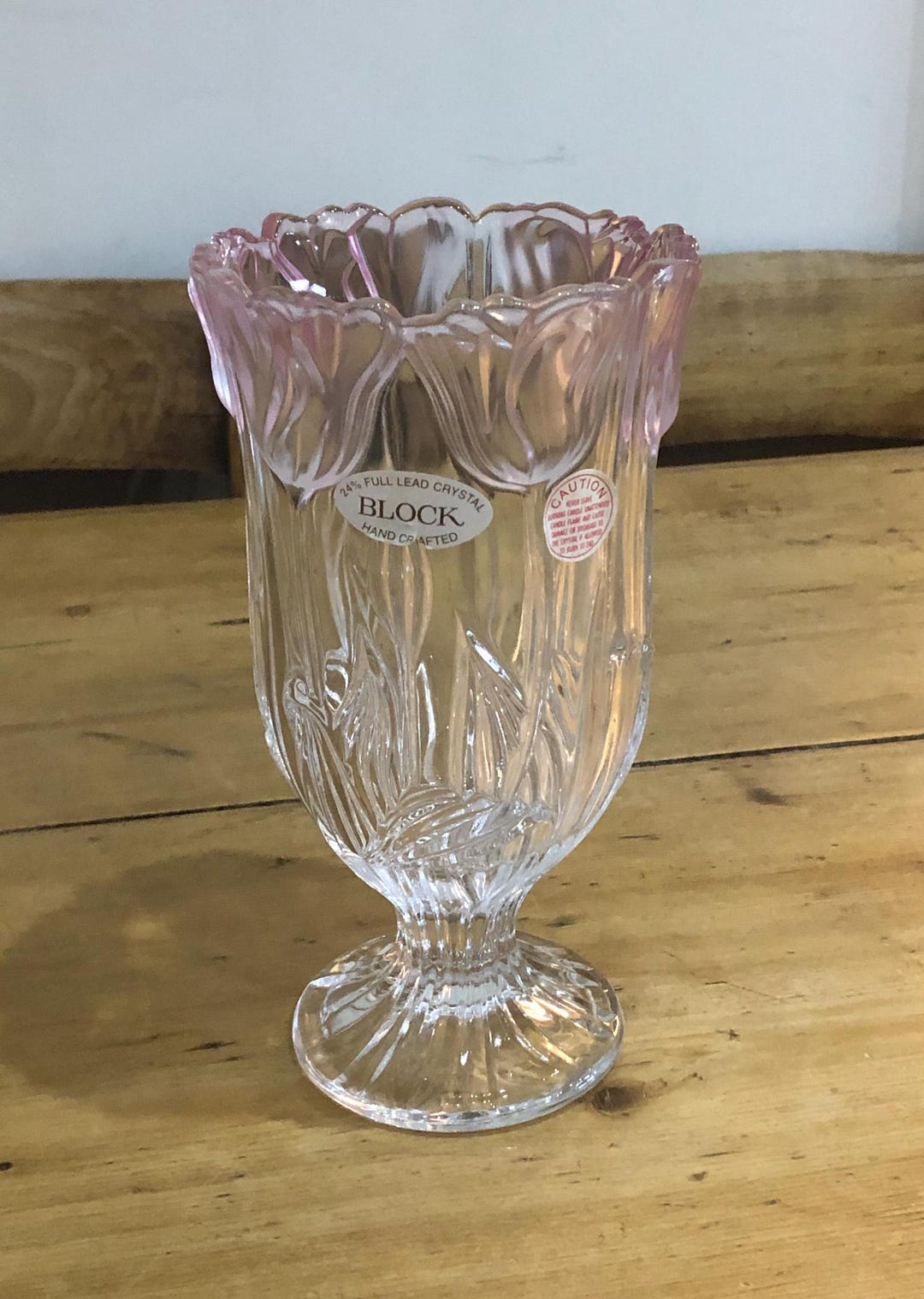 Block Lead Crystal Tulip Hurricane Candle Holder / Vase - Etsy