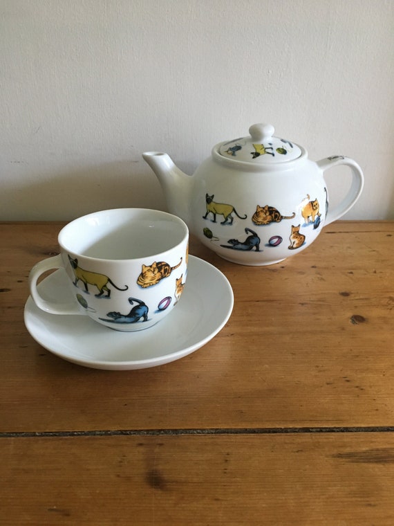 Paul Cardew Cat Teapot Cup and Saucer | Etsy