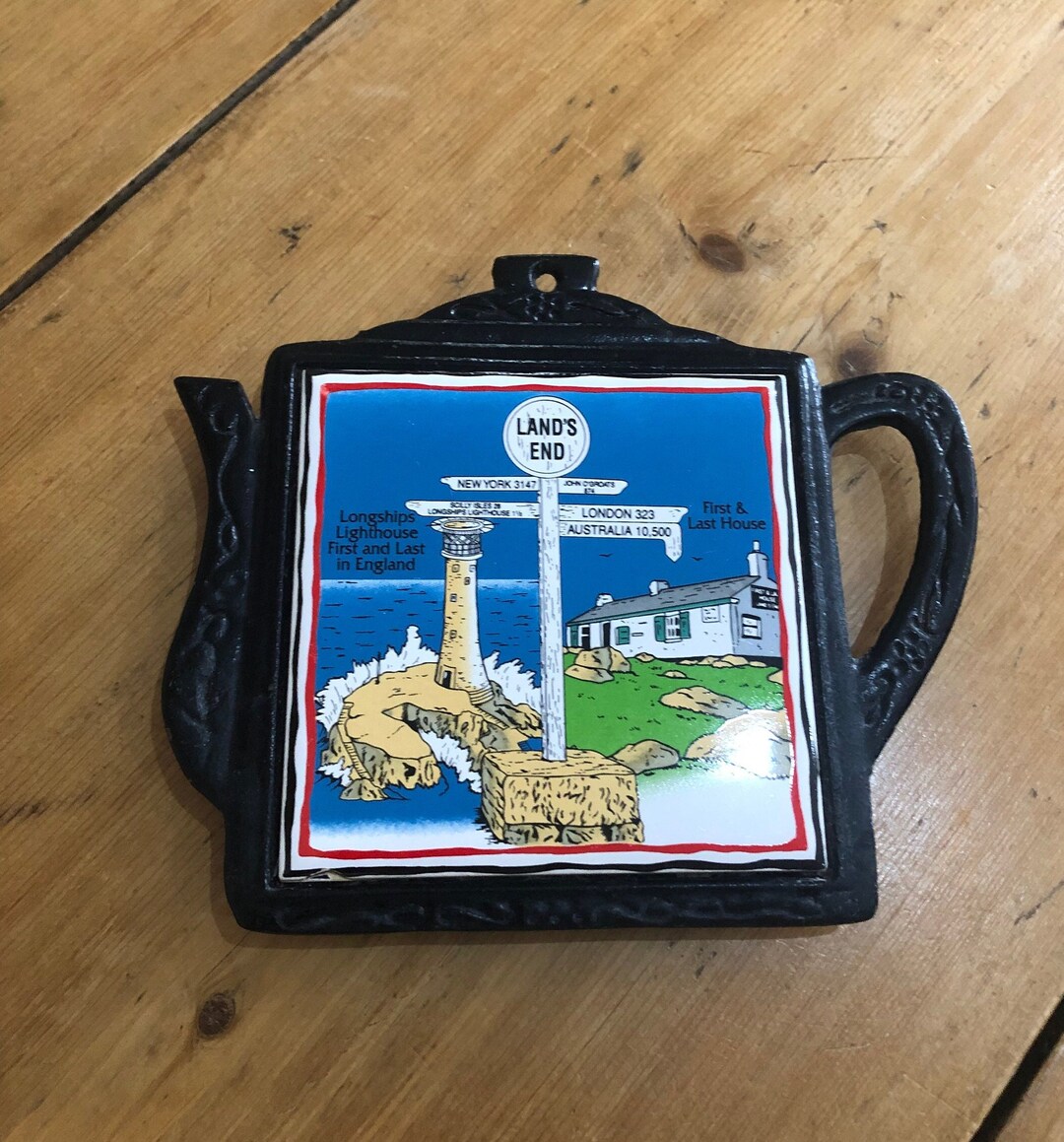 Metal and Land's End Ceramic Tile Teapot Stand/ Trivet / - Etsy