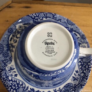 Spode Italian Pattern Blue and White Jumbo Cup, Saucer and Plate Trio ...
