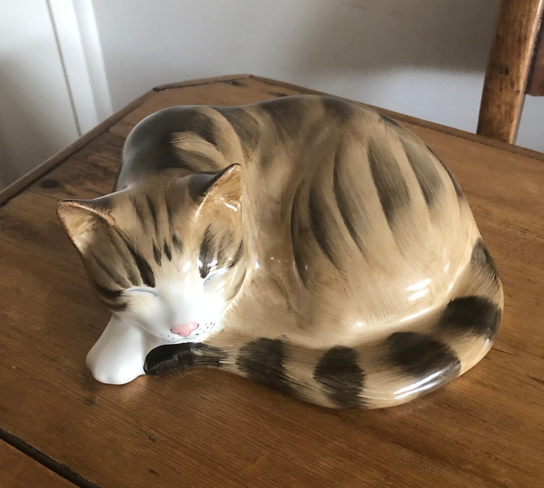 Just Cats and Friends Sleeping Tabby Cat Figurine - Etsy