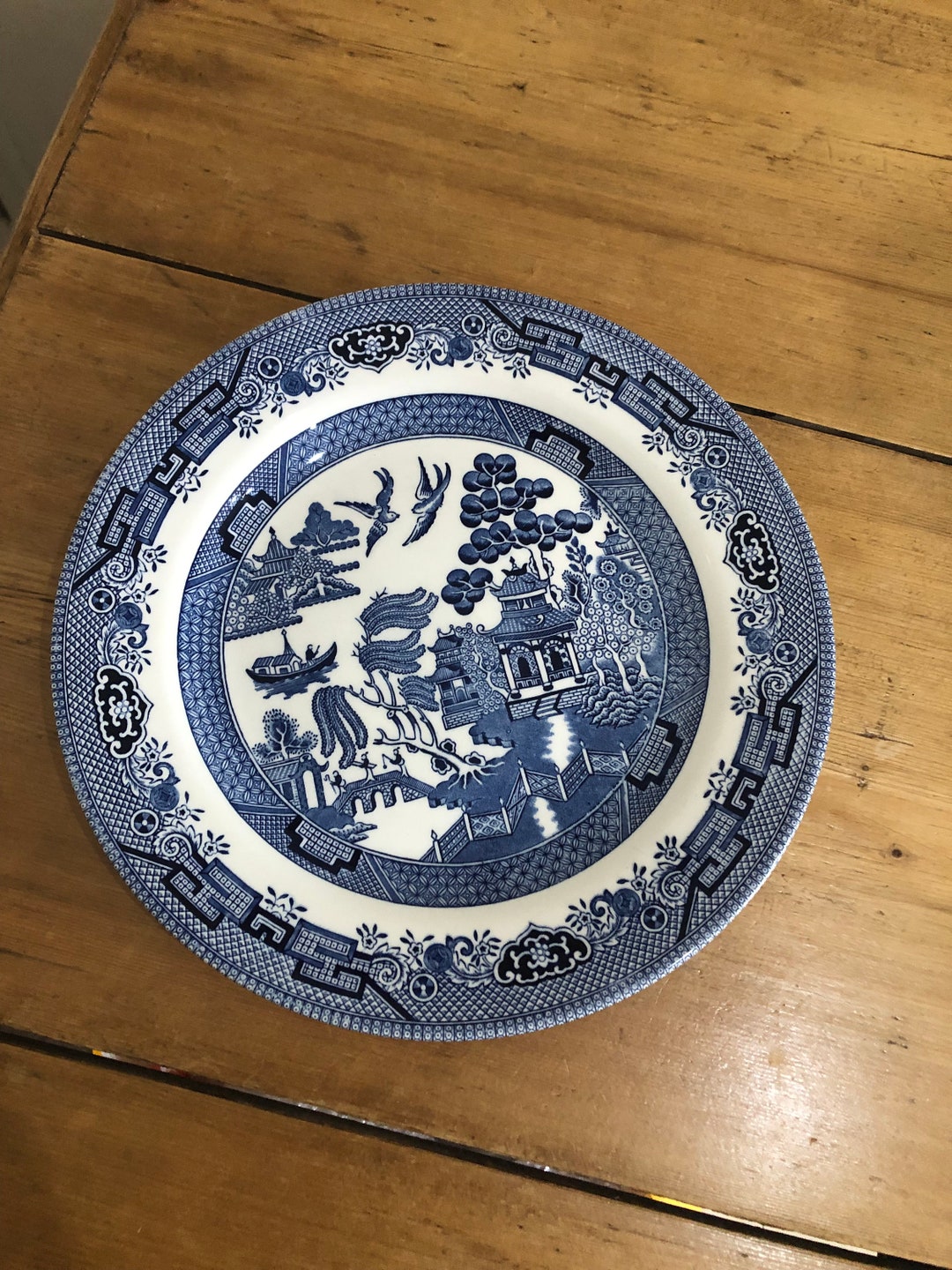 Vintage Churchill Blue Willow Pattern Plate - Etsy Australia