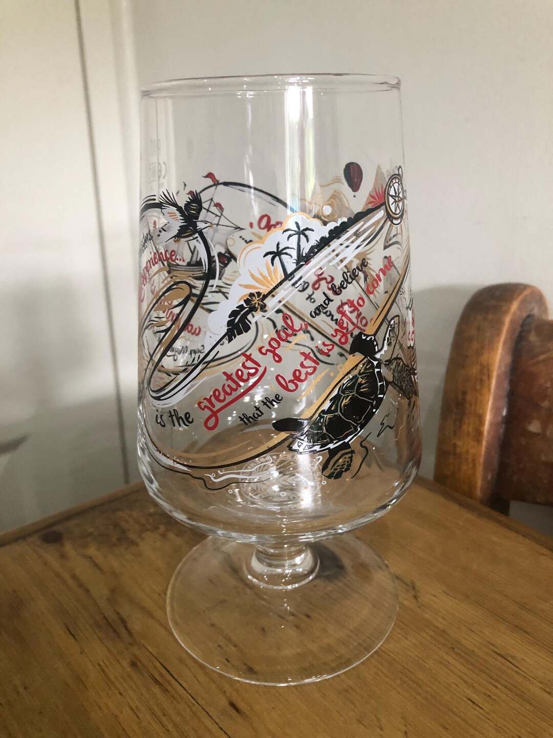 San Miguel Spanish Beer Glass, Stemmed Pint Glass - Etsy