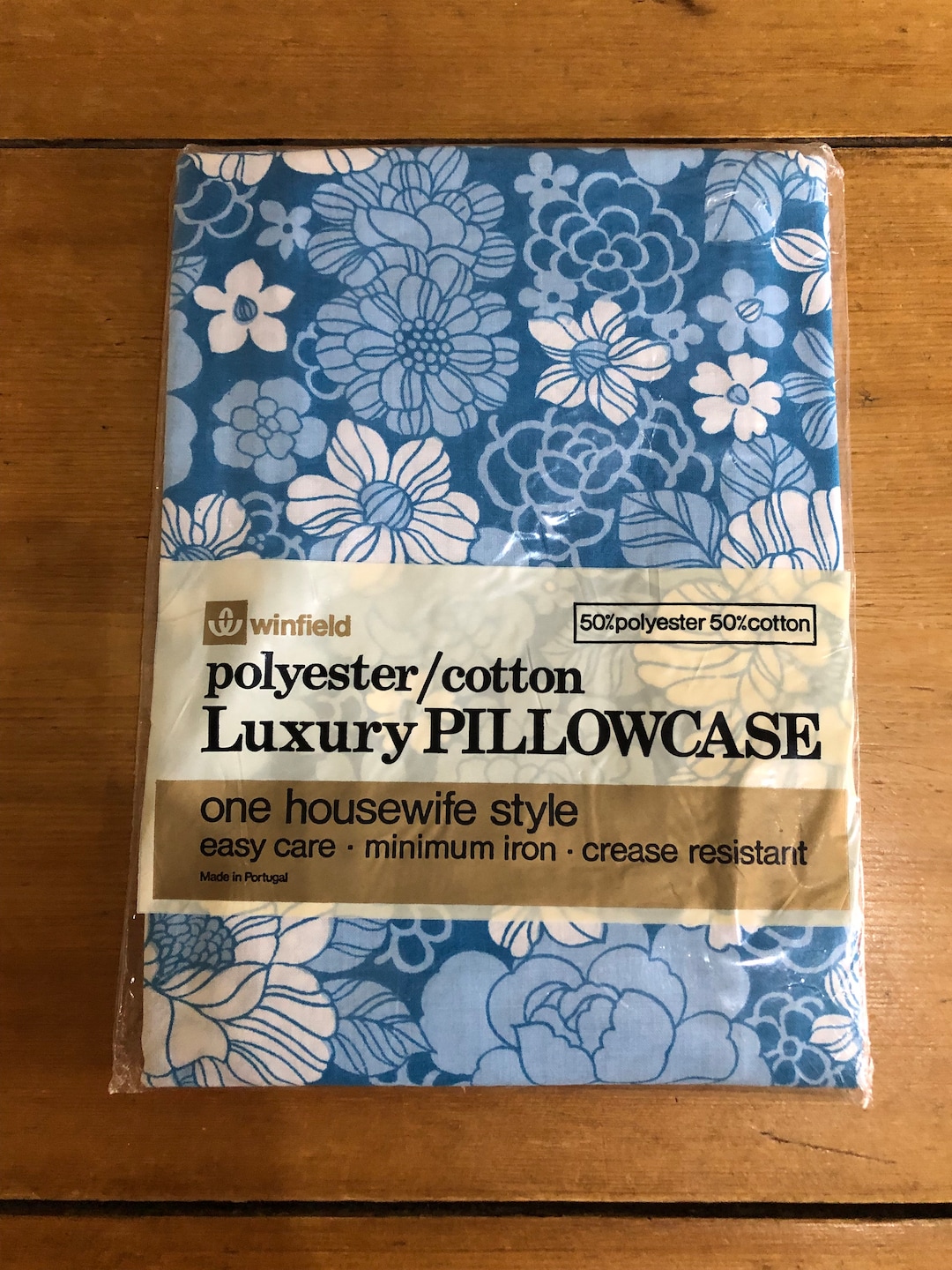 Vintage Winfield Blue and White Floral Pillowcase - Etsy