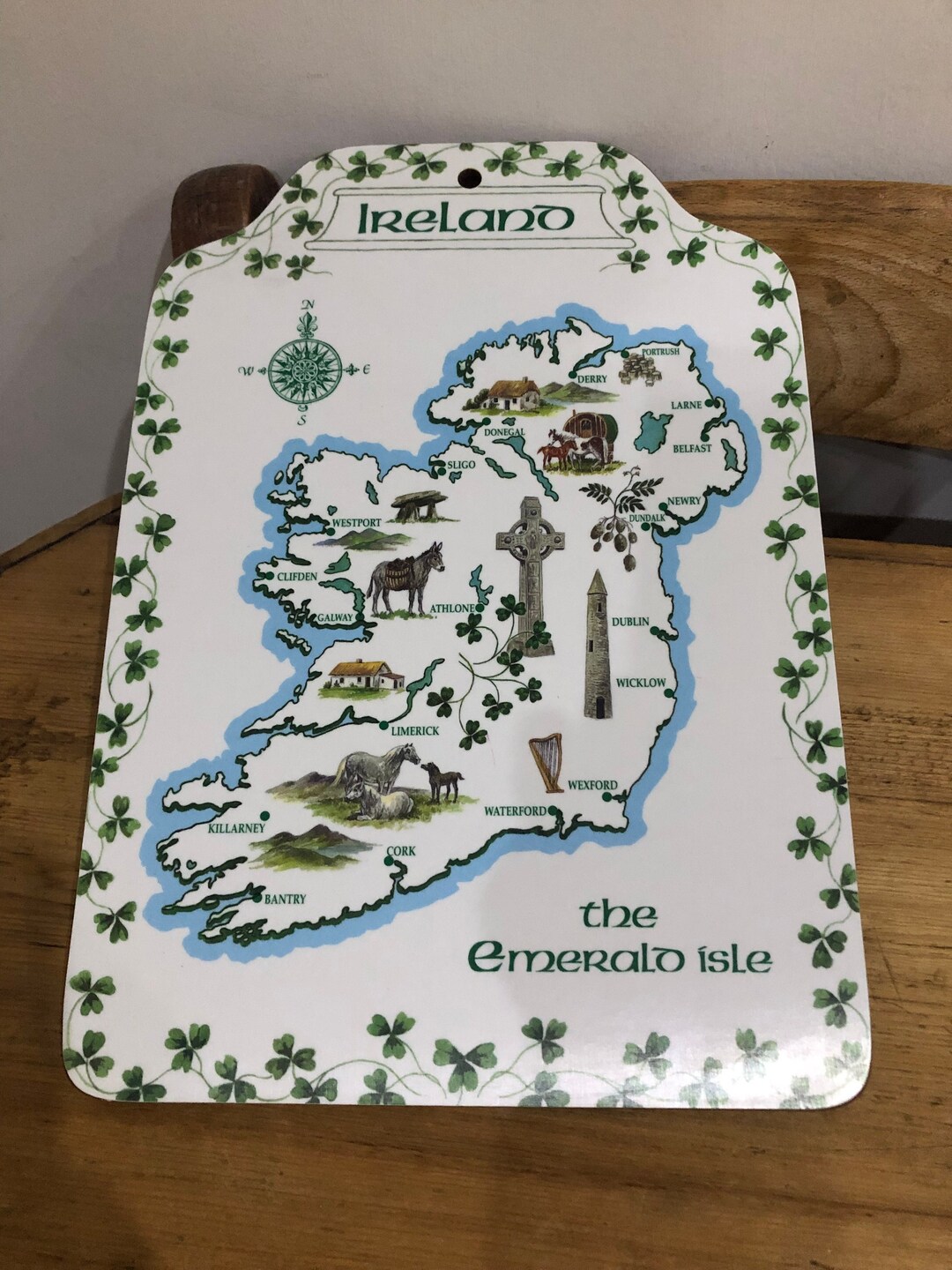 Map of Ireland, the Emerald Isle, Chopping or Cheese Board - Etsy