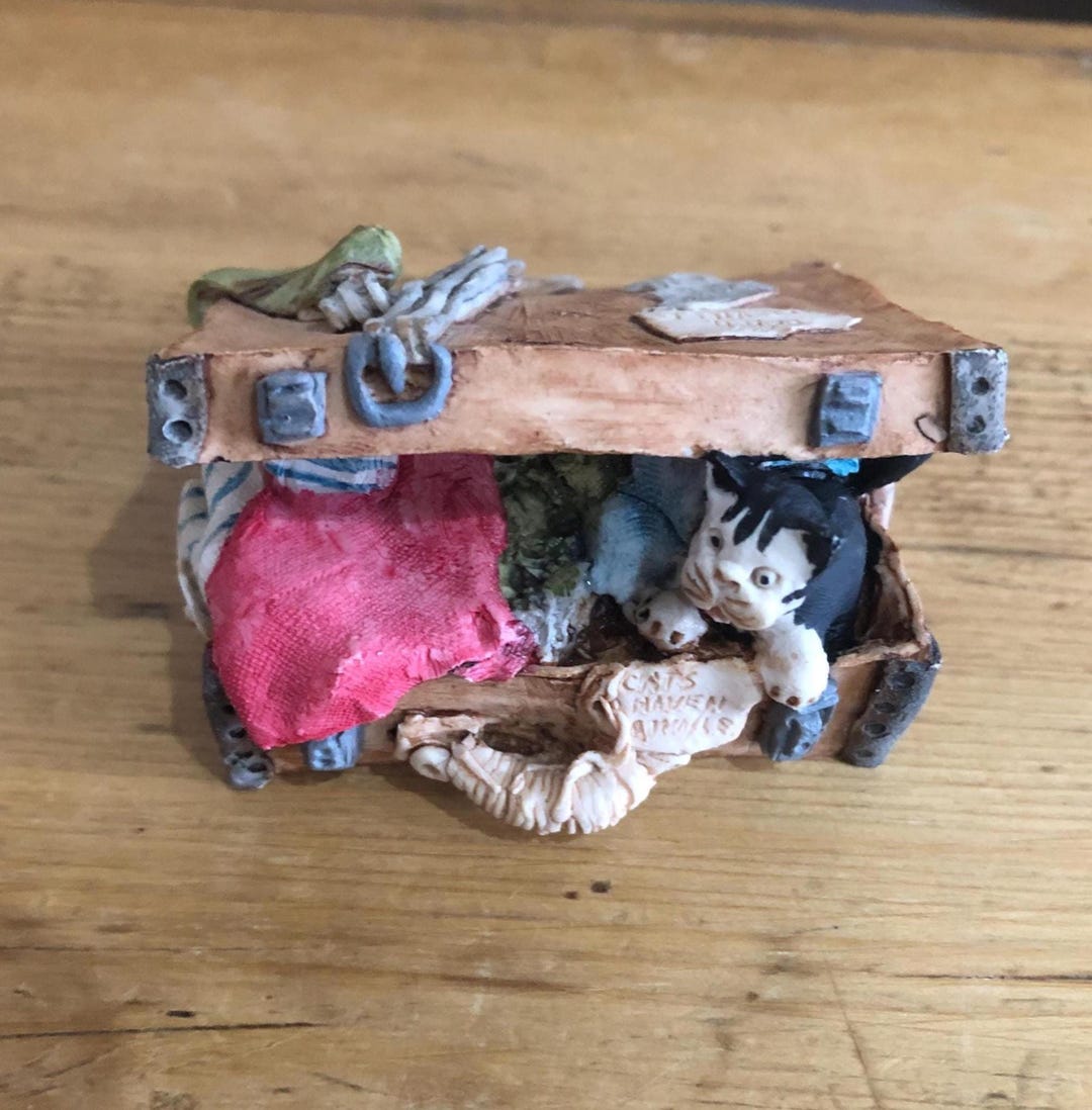 Peter Fagan Colour Box, the Traveller, Cat in a Suitcase Ornament - Etsy