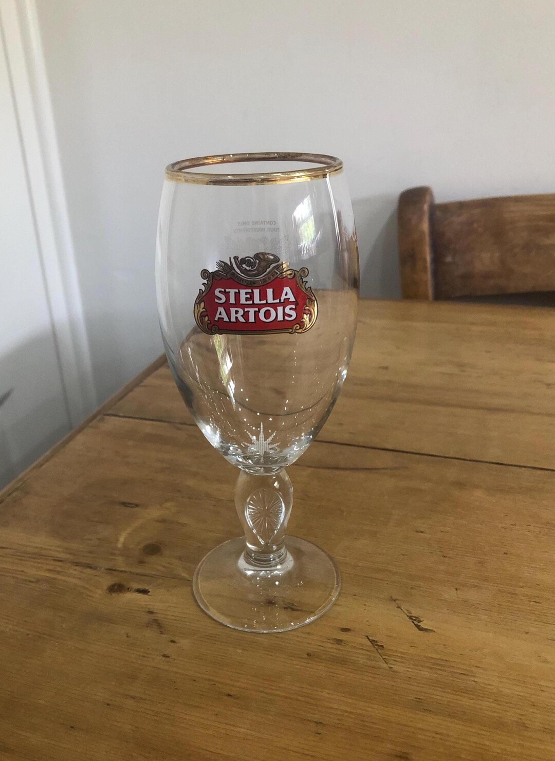 Stella Artois Stemmed Half Pint Glass - Etsy