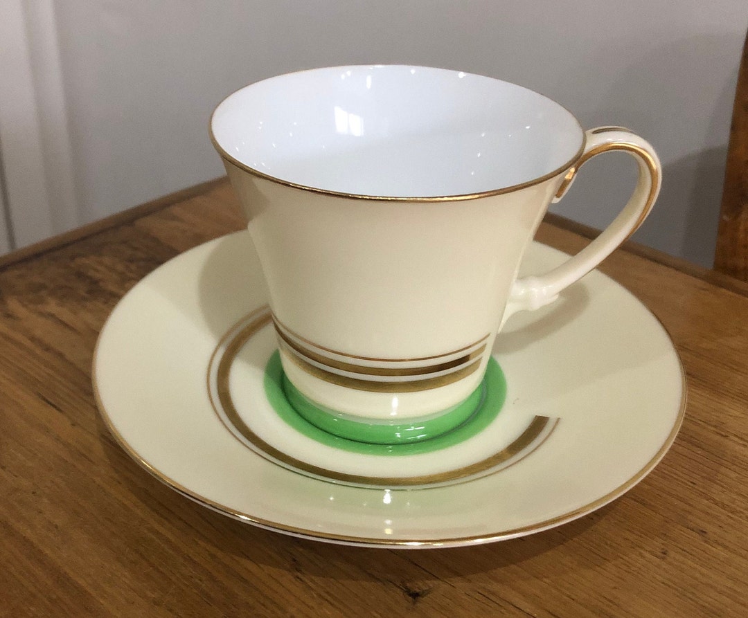 Noritake Art Deco Cup and Saucer - Etsy