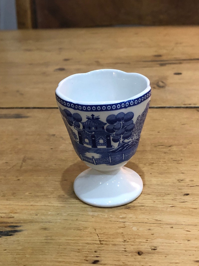 Spode Willow Pattern Blue and White Egg Cup - Etsy