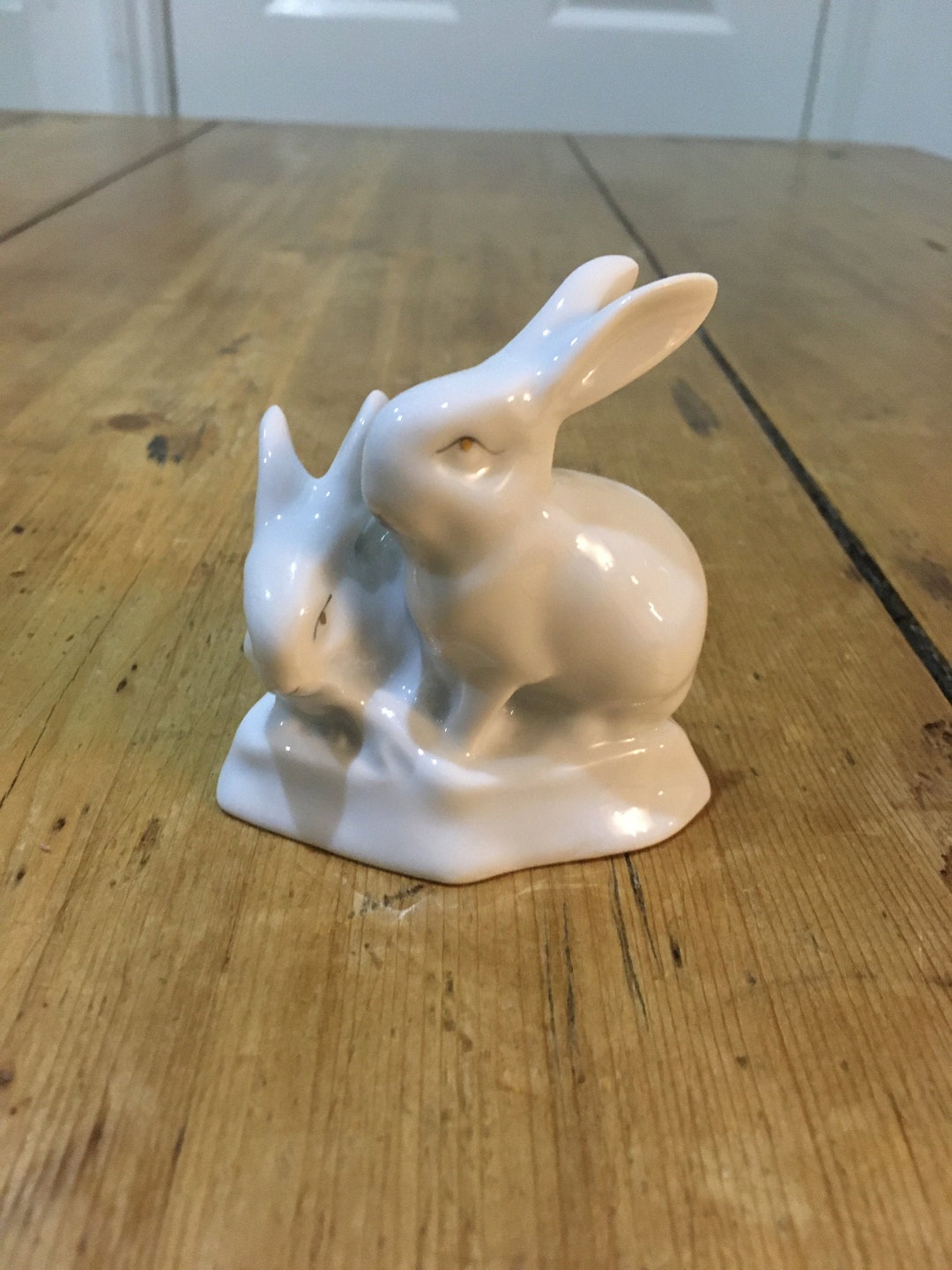Hollohaza White Porcelain Rabbits - Etsy