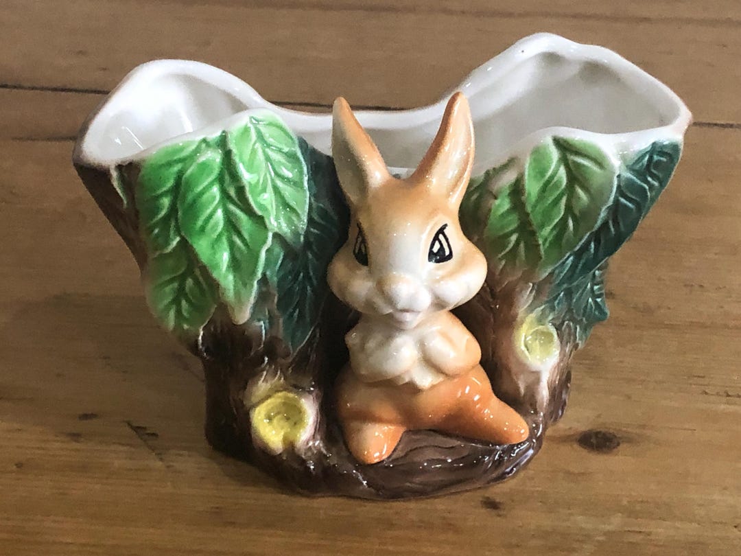 Hornsea Fauna Pottery Bunny Rabbit and Tree Posy Vase - Etsy