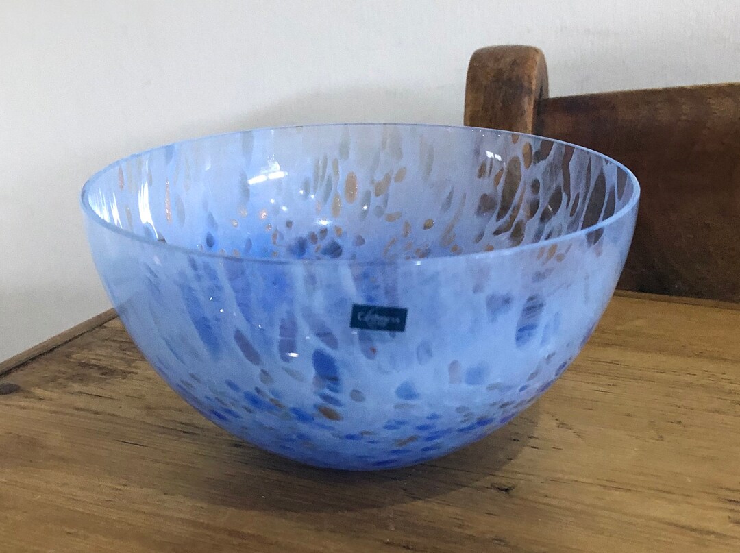 Caithness Blue With Gold Glitter Bowl - Etsy