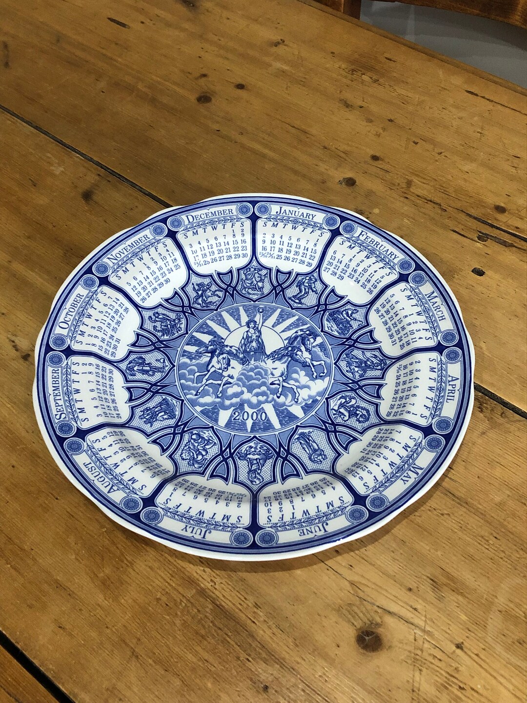 Spode Millennium Celebration Blue and White Year 2000 Calendar Plate - Etsy