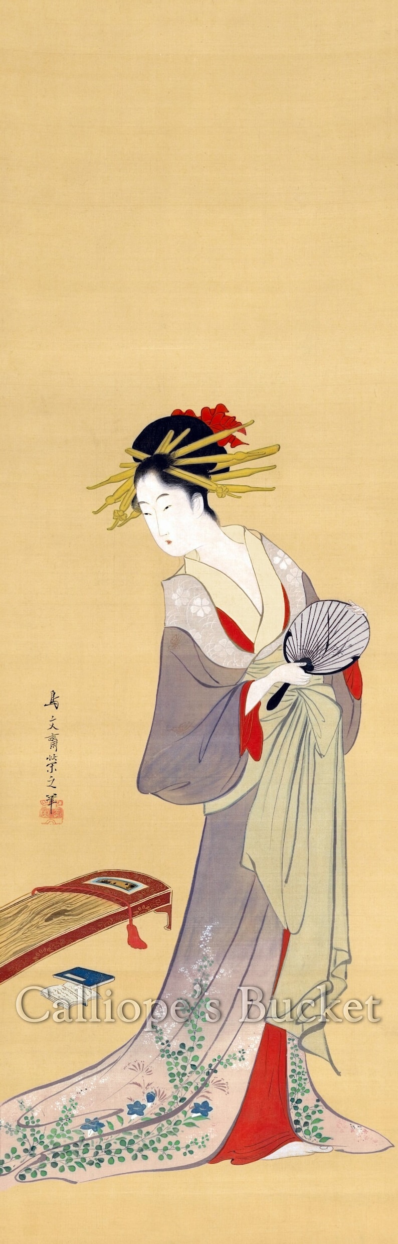 Courtesan Holding a Fan. all Artworks Are Sold Without the calliope's ...
