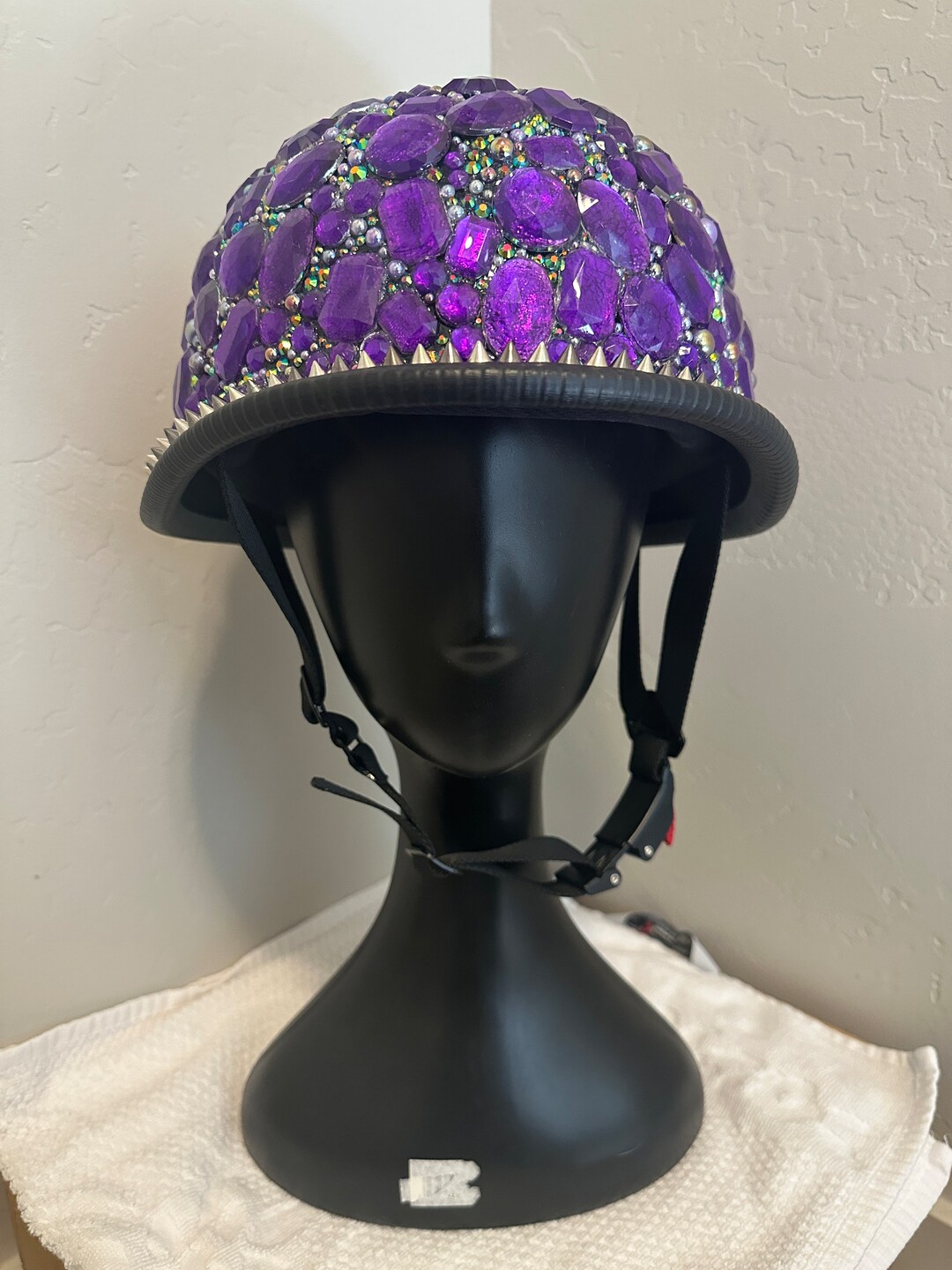 Purple Bedazzled Motorcycle Helmet - Etsy