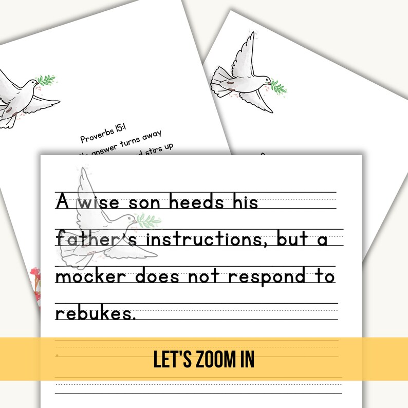 Scripture Copywork Printable Proverbs Copy Work Bible Scripture ...