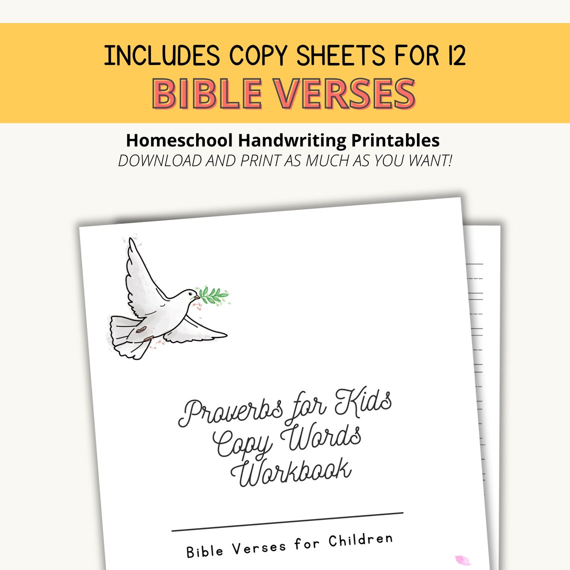 Scripture Copywork Printable Proverbs Copy Work Bible Scripture ...