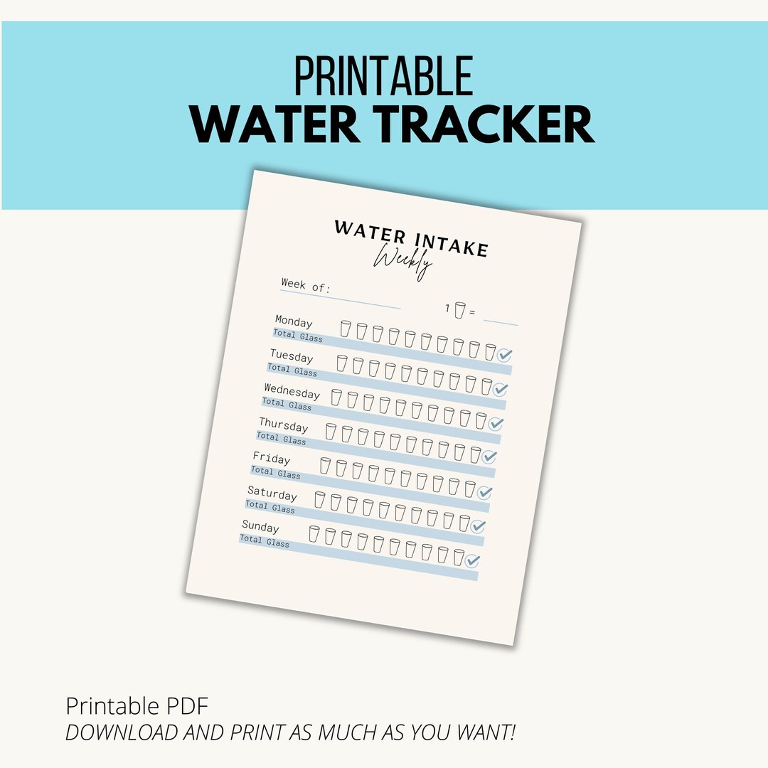 Printable Monthly Water Tracker|monthly Water Intake Tracker|hydration ...