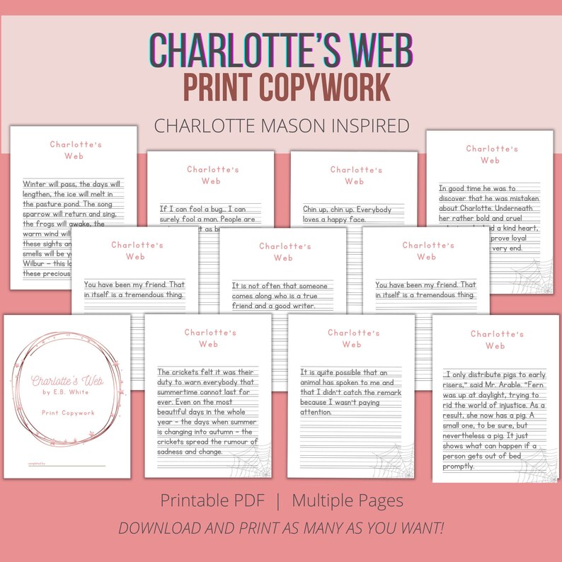 Charlottes Web Print Copyworkliving Books Classical Literaturecharlotte ...