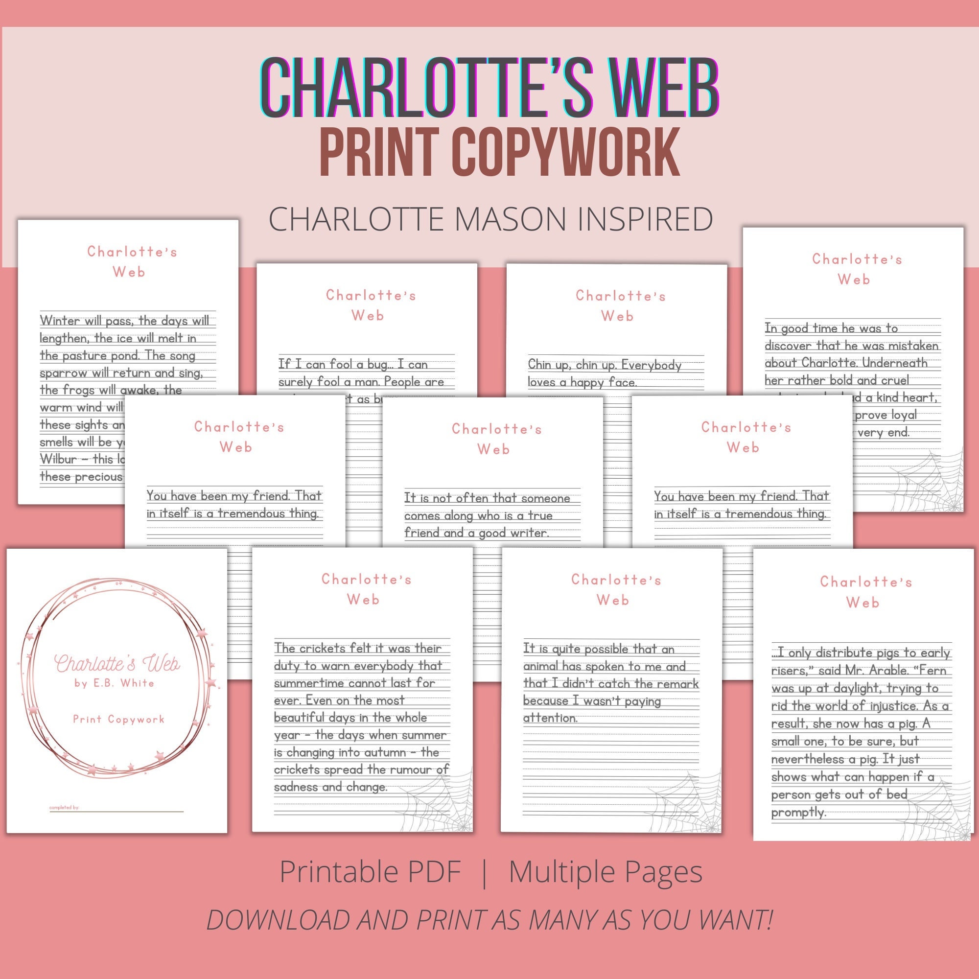 Charlottes Web Print Copyworkliving Books Classical Literaturecharlotte ...