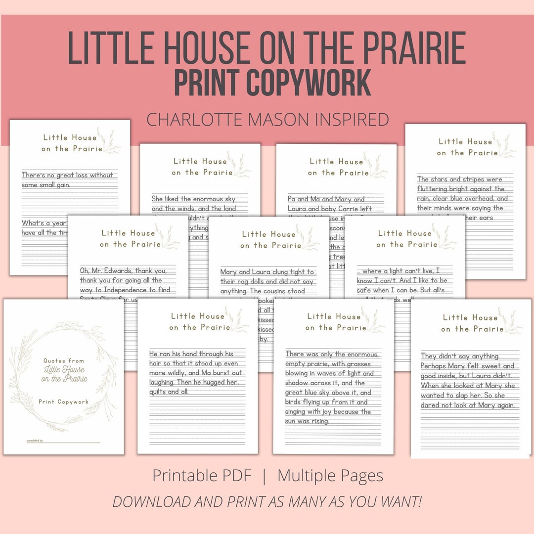 Little House on the Prairie Print Copyworkliving Books Classical ...