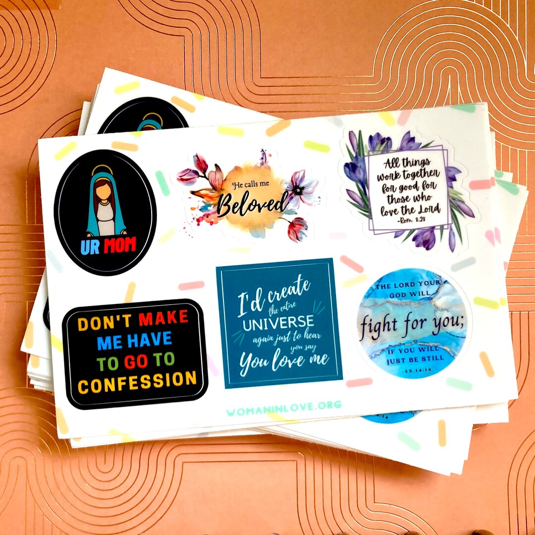 Catholic Vinyl Sticker Sheet | Christian Decals (4x6) - Etsy
