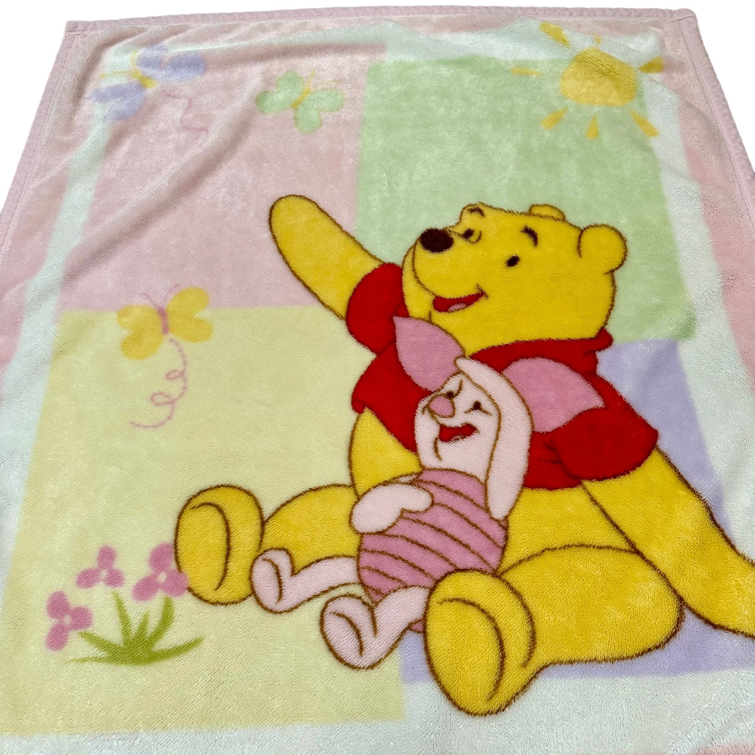 Disney Baby Winnie the Pooh Piglet Blush Blanket Pink Butterflies ...