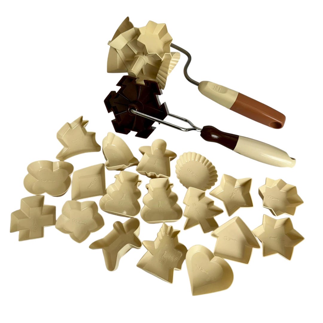 Vintage Rolling Cookie Cutter Interchangeable Lot of 2 + 18 Shapes ...